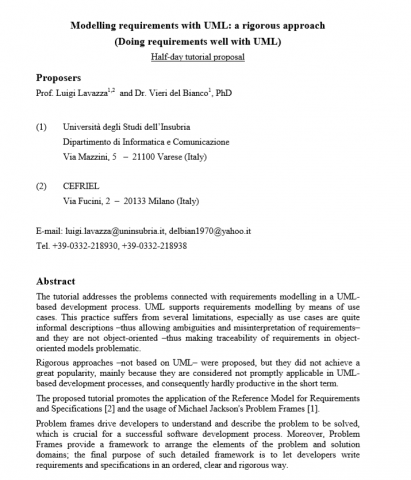 Modelling requirements with UML a rigorous approach (Doing requirements well with UML) | SE Goldmine